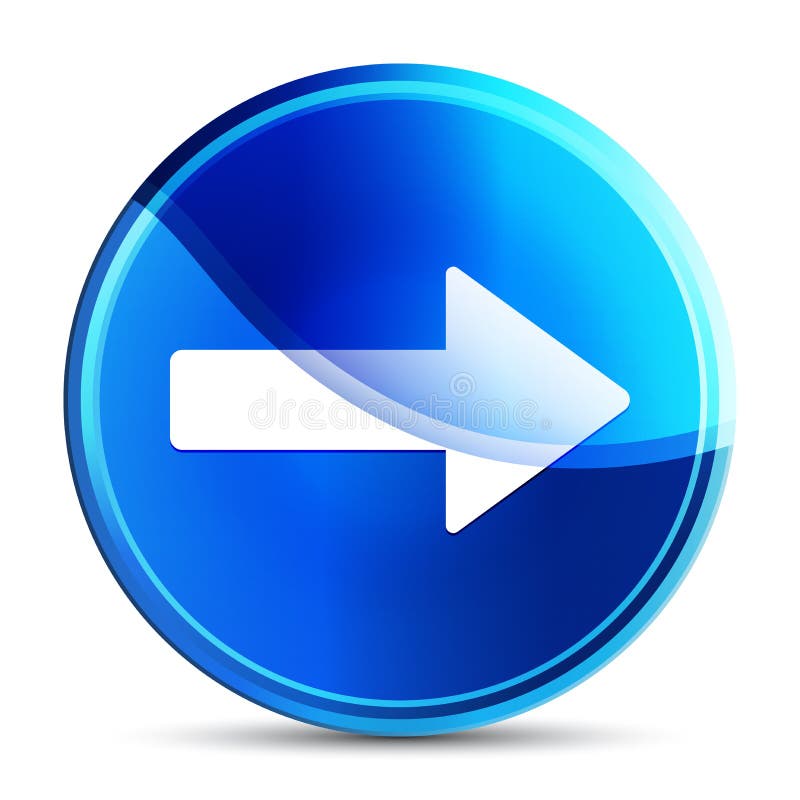 Next Arrow Icon Glassy Vibrant Sky Blue Round Button Illustration Stock ...