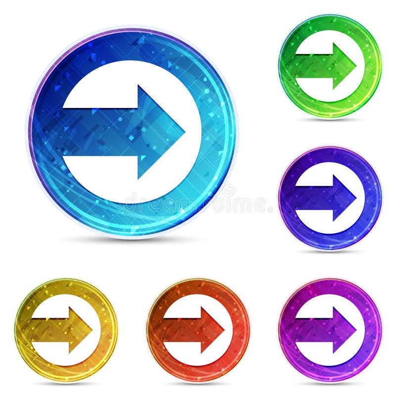 Next Arrow Icon Digital Abstract Round Buttons Set Illustration Stock ...