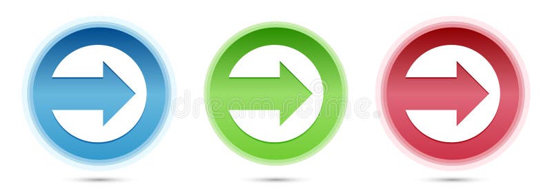 Next Arrow Icon Glass Round Buttons Set Illustration Stock Vector ...