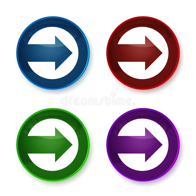 Next Arrow Icon Shiny Round Buttons Set Illustration Stock Vector ...