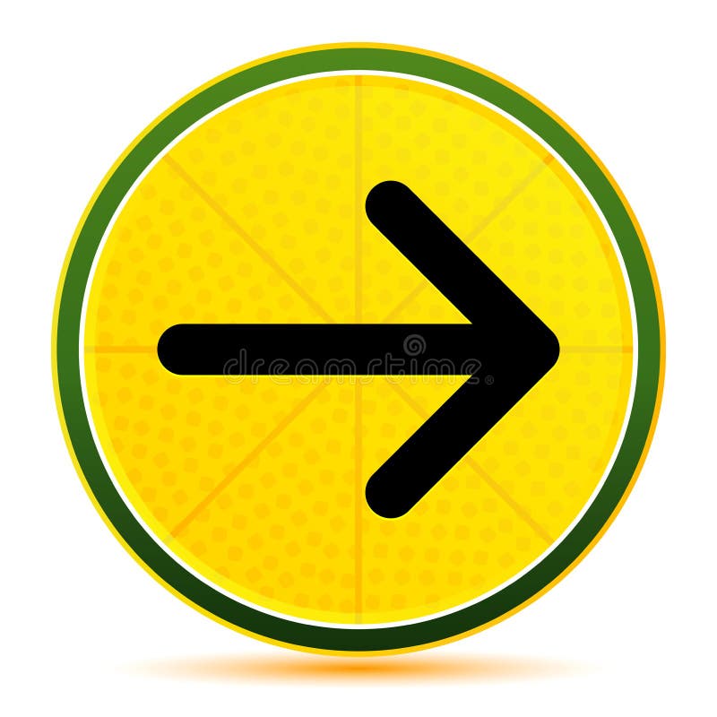 Next Arrow Icon Lemon Lime Yellow Round Button Illustration Stock ...
