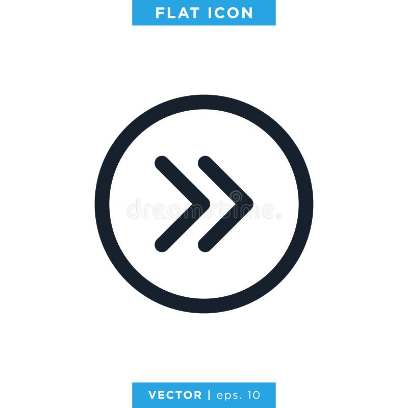 Next Arrow Icon Vector Logo Design Template. Editable Stroke Stock ...
