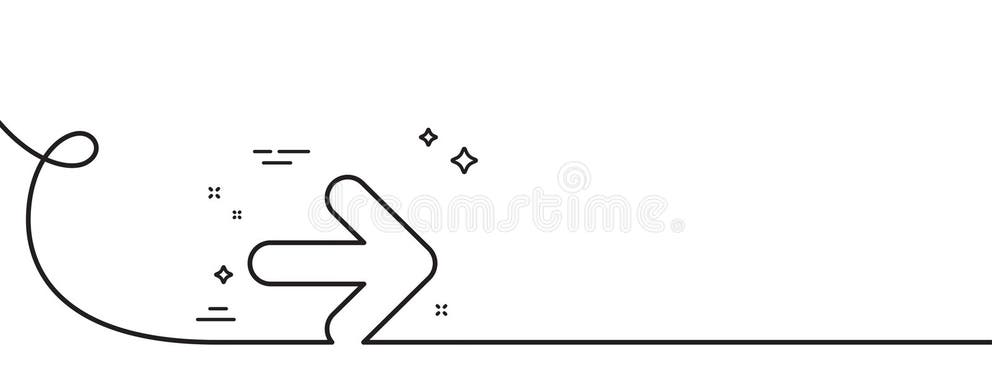 Next Arrow Line Icon. Forward Arrowhead. Continuous Line with Curl. Vector Stock Vector ...
