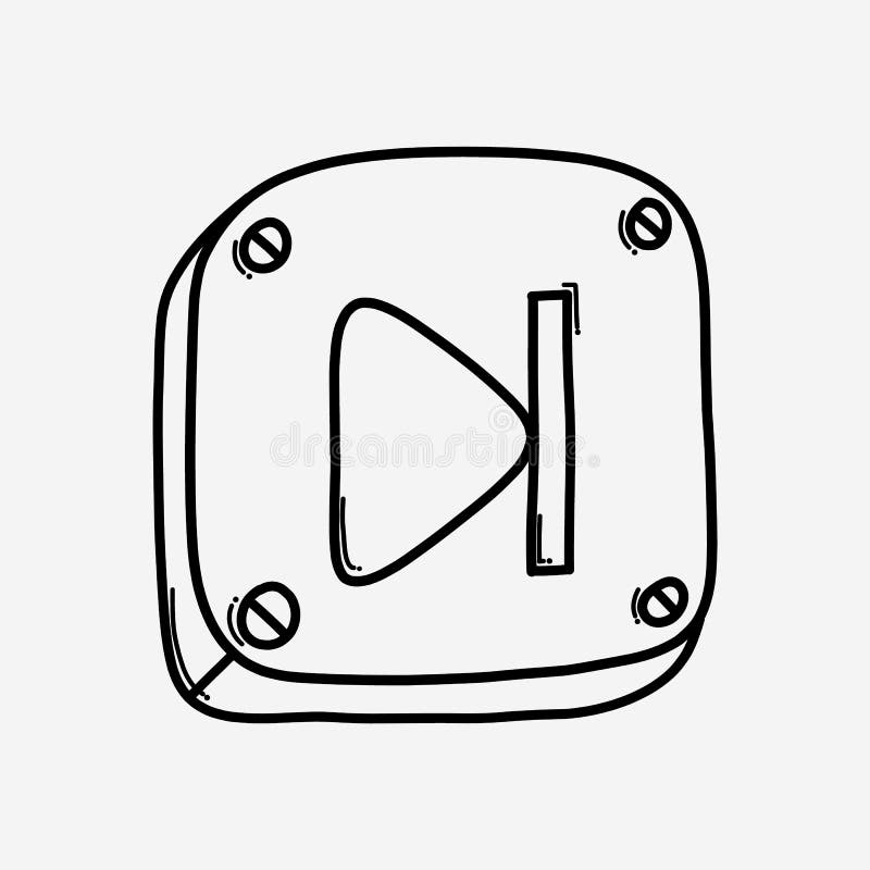 Next Button Doodle Vector Icon. Drawing Sketch Illustration Hand Drawn ...