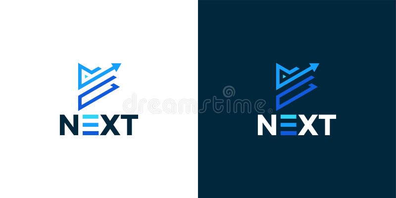 Simple Next Logo Design. Arrow Up Diagram Accounting Financial Growth ...