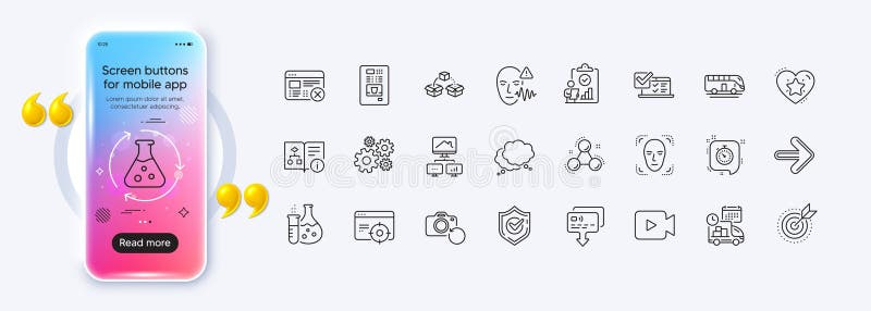 Next, Chemistry Experiment and Face Detection Line Icons for Web App ...
