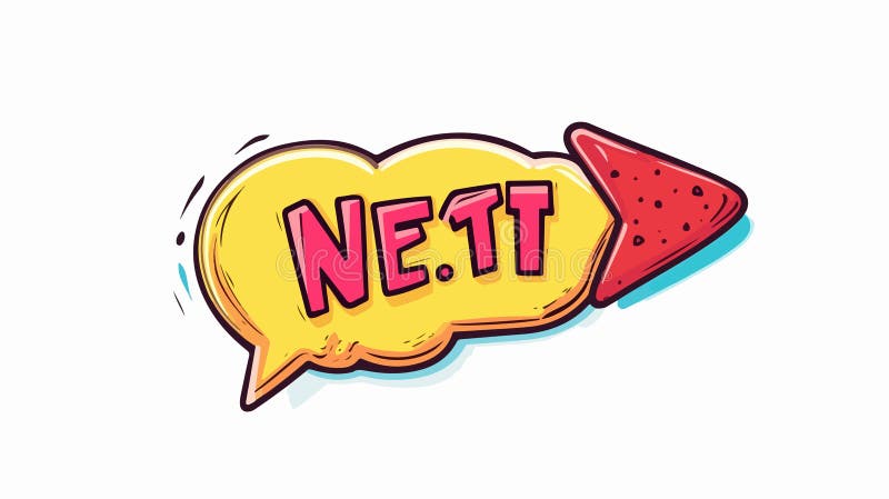 Next Comic Style Arrow in Bubble for Creative Designs Stock Vector ...