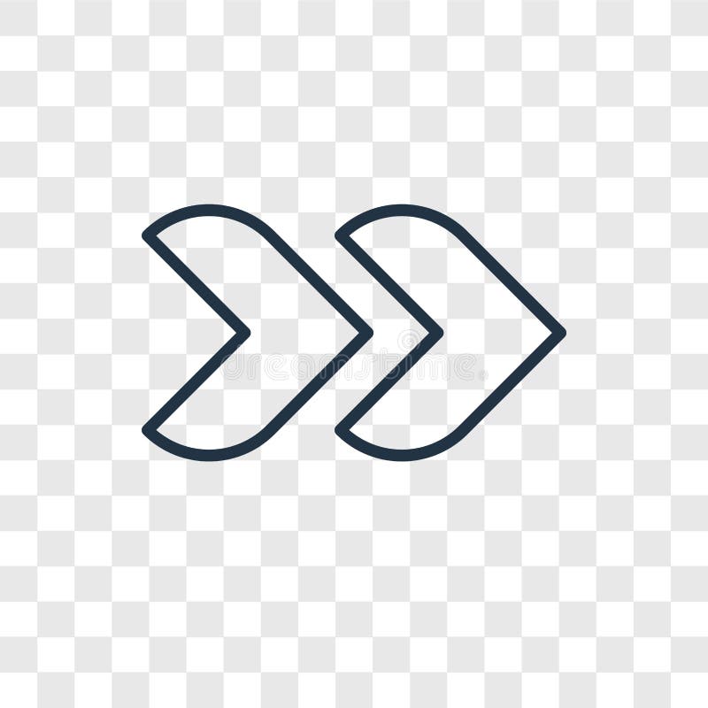 Next Concept Vector Linear Icon Isolated on Transparent Background ...