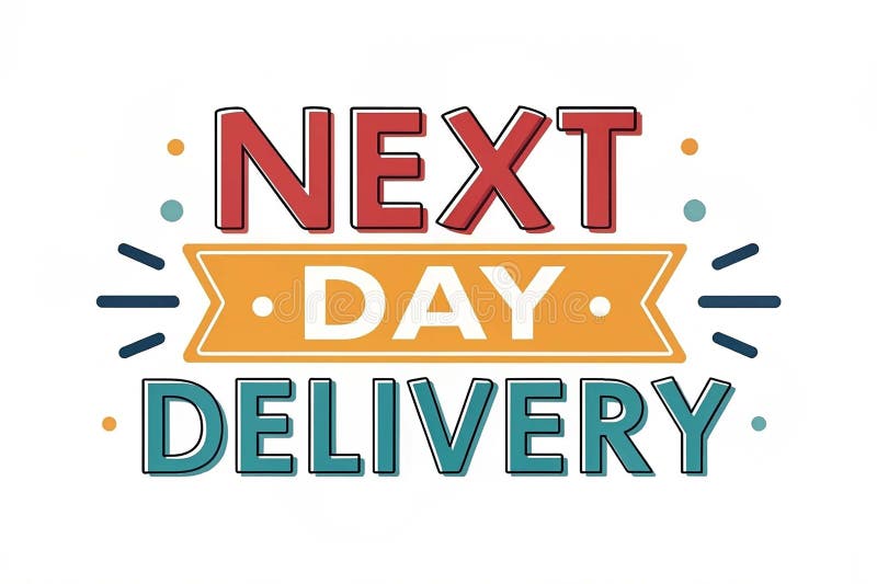 Next Day Delivery Isolated on Transparent Background Stock Illustration ...