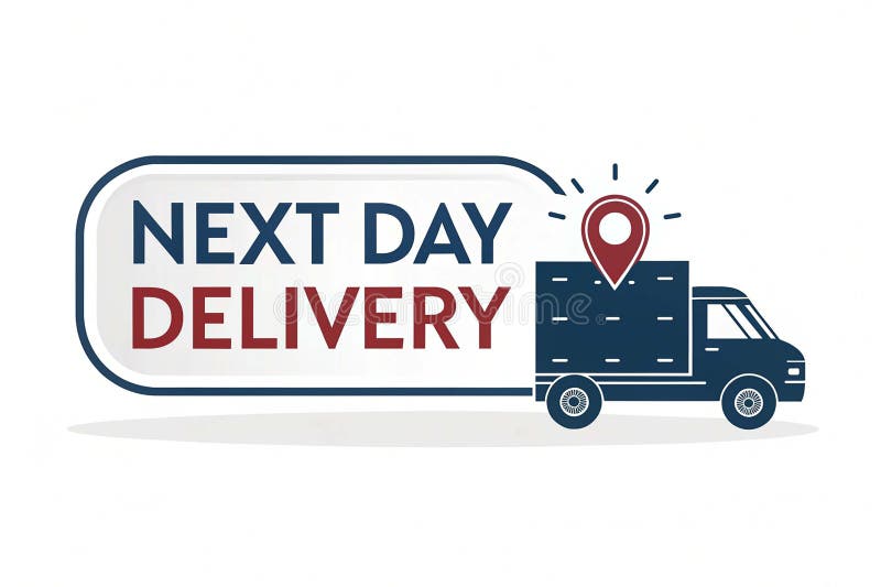 Next Day Delivery Isolated on Transparent Background Stock Illustration ...