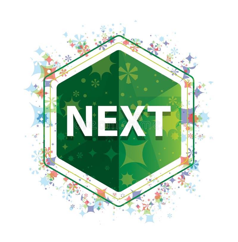 Next Floral Plants Pattern Green Hexagon Button Stock Illustration ...