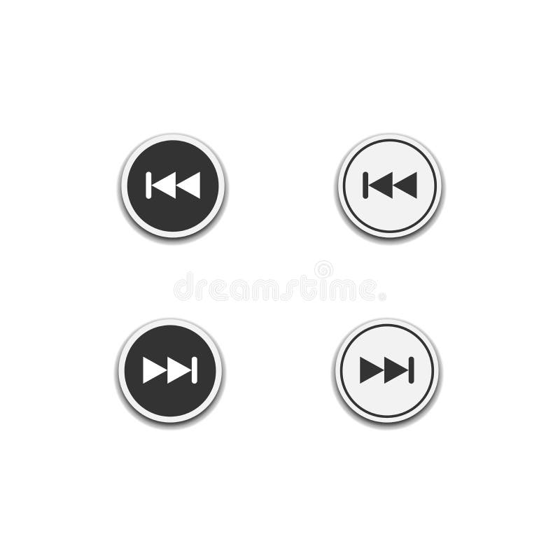 Next, Forward for Music Button Symbol or Icon Isolated on White ...
