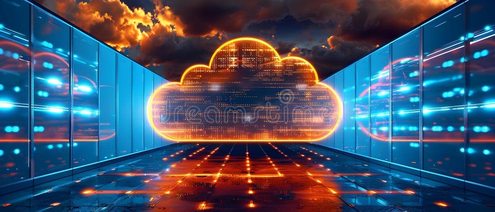 Next-Gen Cloud Power: Peak Performance and Reliability. Concept Cloud Technology, Performance ...