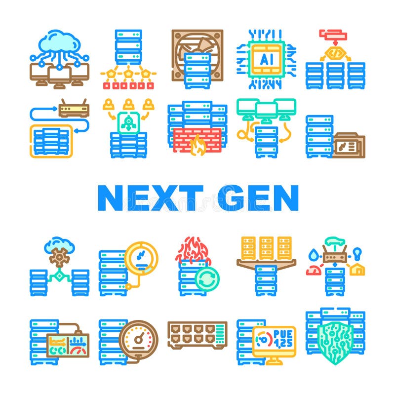 Data Center Cooling Icons Stock Illustrations – 34 Data Center Cooling ...