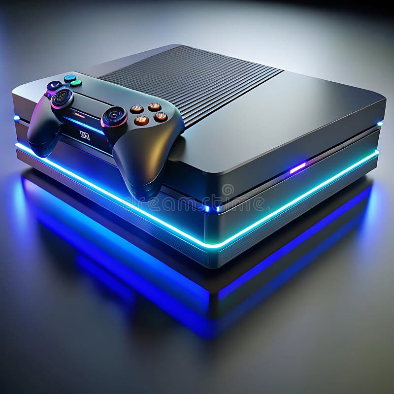 Next-Gen Gaming Console with LED Strips and Futuristic Design Elements ...