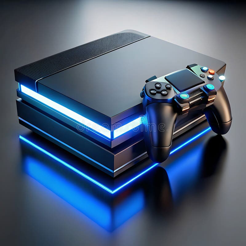 Next-Gen Gaming Console with LED Strips and Futuristic Design Elements ...