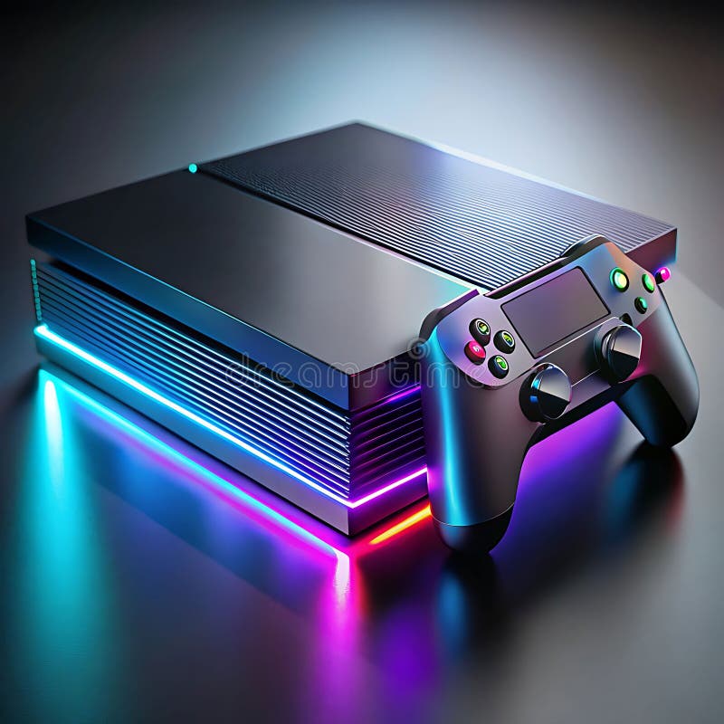 Next-Gen Gaming Console with LED Strips and Futuristic Design Elements ...