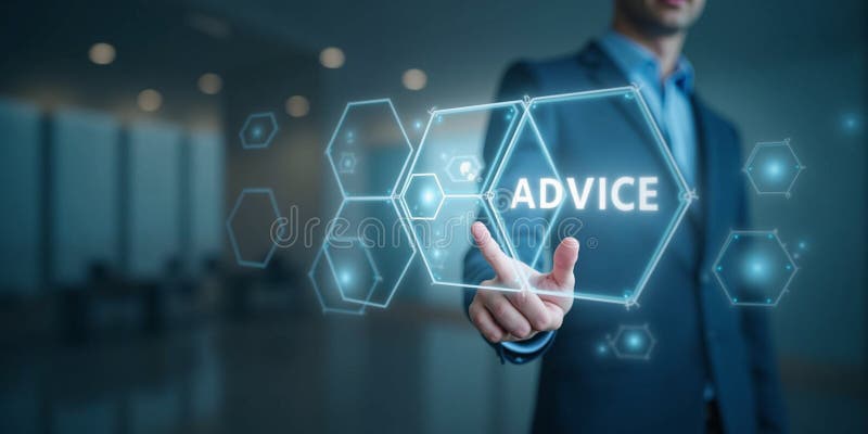 Next-Gen Leadership: Interactive Holographic Advice Interface Stock ...