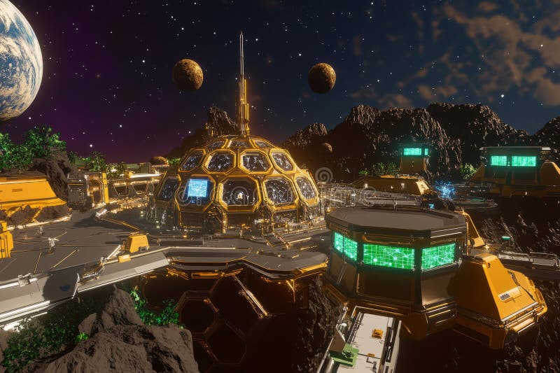 A Next-gen Research Station Orbiting a Distant Planet, Constructed from ...