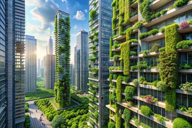 Next-Gen Urban Plants stock illustration. Illustration of architecture ...