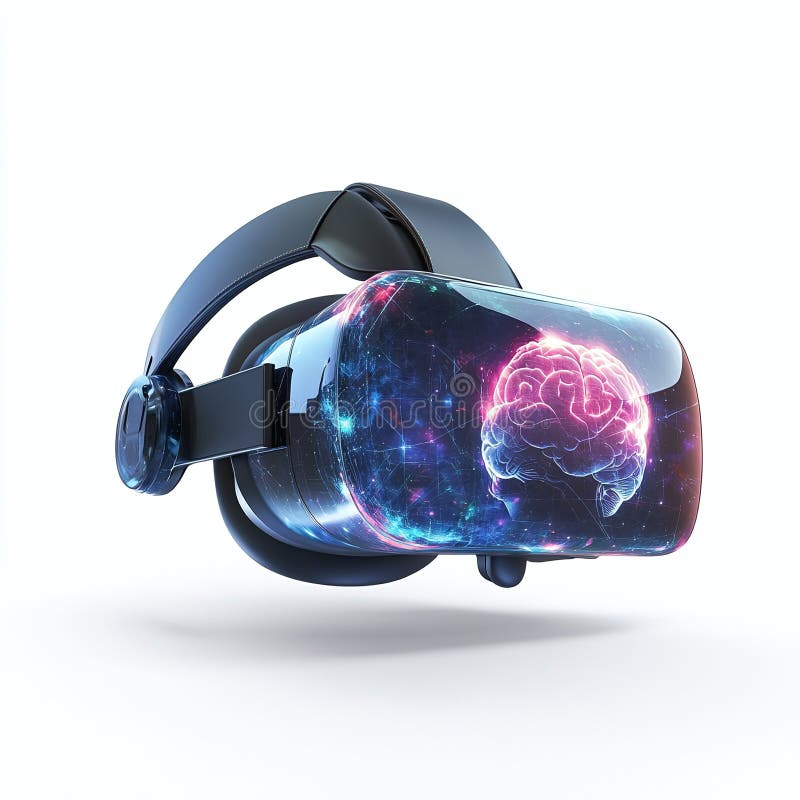 A Next-gen VR Headset Connected To the User S Brain Stock Illustration ...