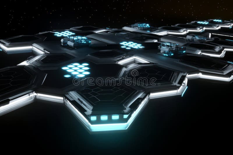 A Next-generation Spaceport Where Passengers Board Hexagonal Floating ...