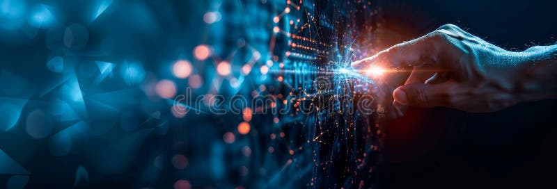 Next-Generation Technology Era AI Machine Learning - Hands Interacting ...