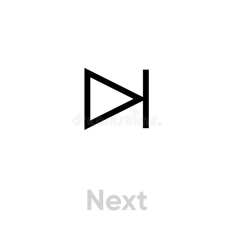 Next Icon. Editable Vector Outline Stock Vector - Illustration of arrow ...