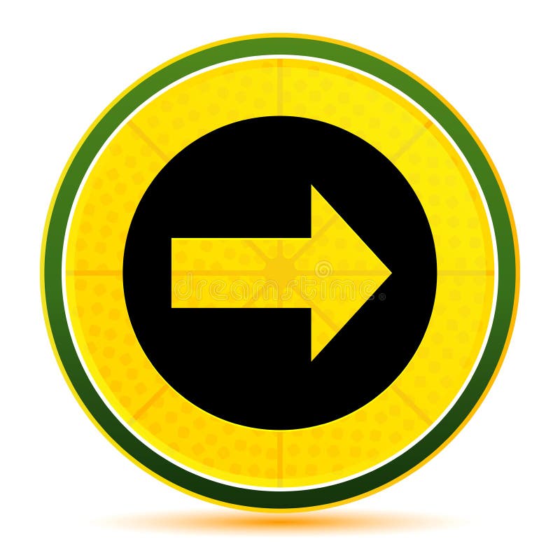 Next Icon Lemon Lime Yellow Round Button Illustration Stock ...