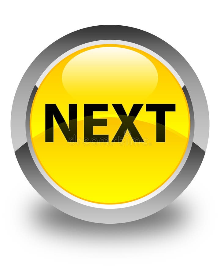 Next Glossy Yellow Round Button Stock Illustration - Illustration of ...