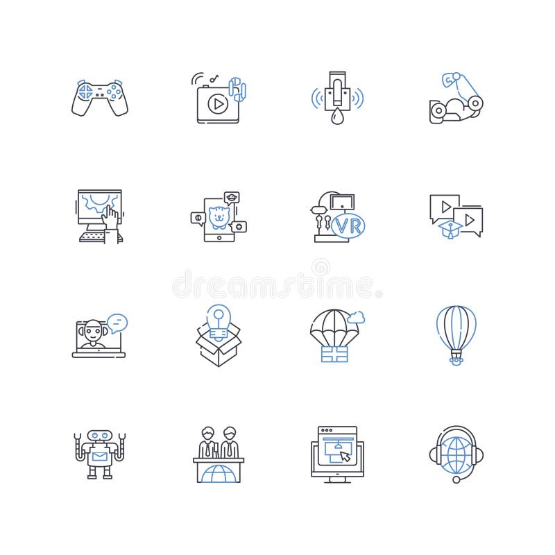 Next-Level Growth Line Icons Collection. Progress, Advancement ...