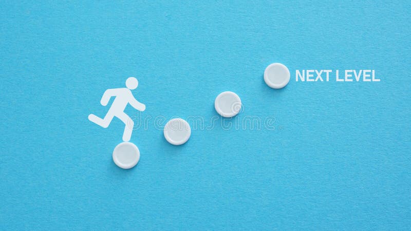 Next Level is Shown As Motivational Concept Stock Photo - Image of ...