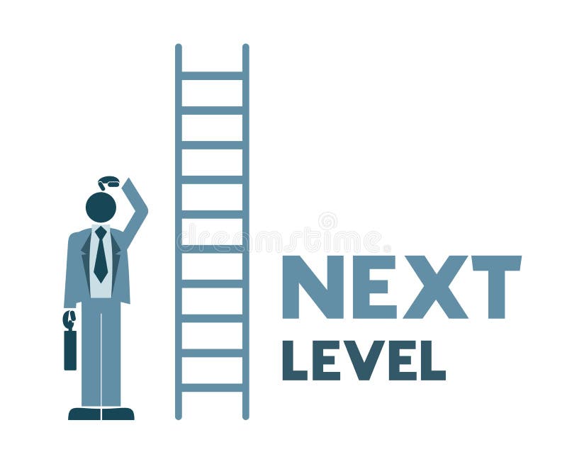 Next Level and Stairs Message Stock Vector - Illustration of sign ...