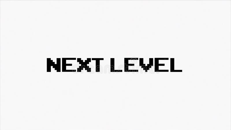 Level Up +1 Text Animation with Glitch and VHS Noise Effect on a ...