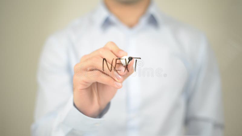 Next Level, Man Working On Holographic Interface, Visual Screen Stock ...