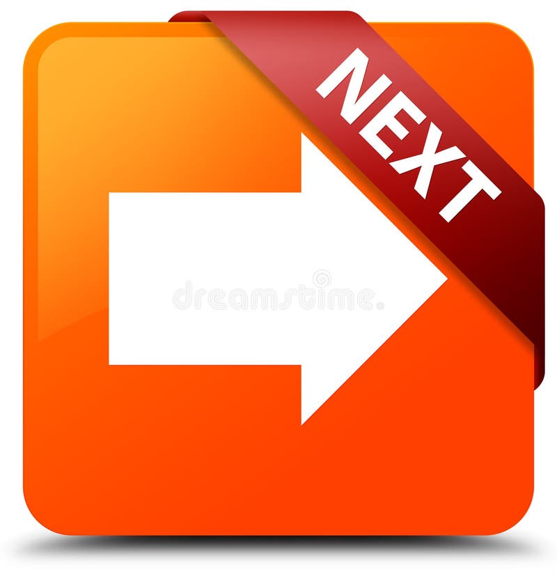 Next Orange Square Button Red Ribbon in Corner Stock Illustration ...