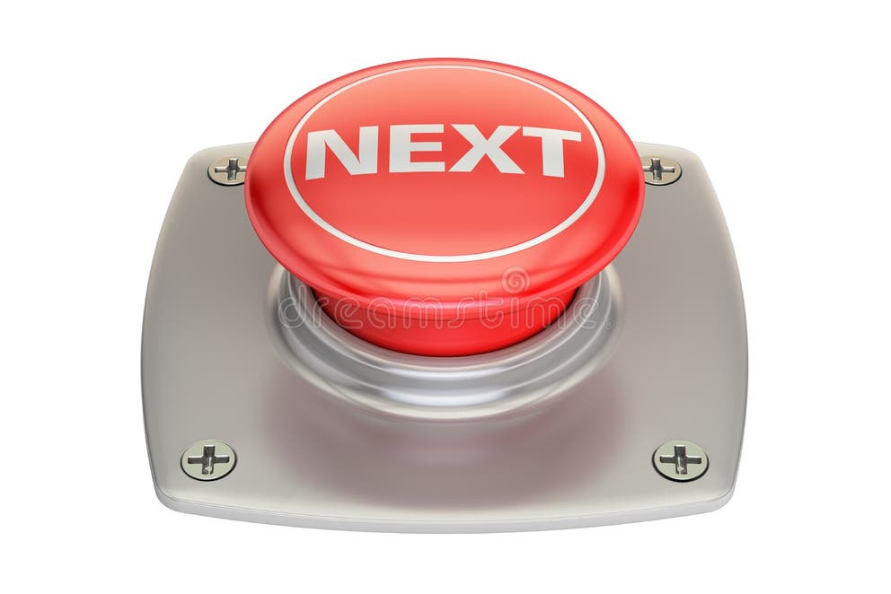 Next Red Button, 3D Rendering Stock Illustration - Illustration of ...