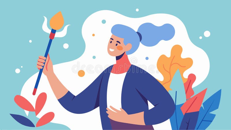 In the Next Sketch the Person is Holding a Paintbrush and Creating Art ...