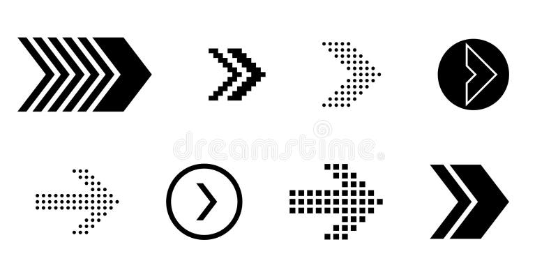 Next Slide Arrow Icons for Swipe and Scroll Interface Vector Elements ...