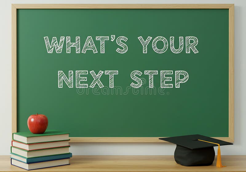 Next Step Academic Concept with Books and Graduation Cap Stock ...