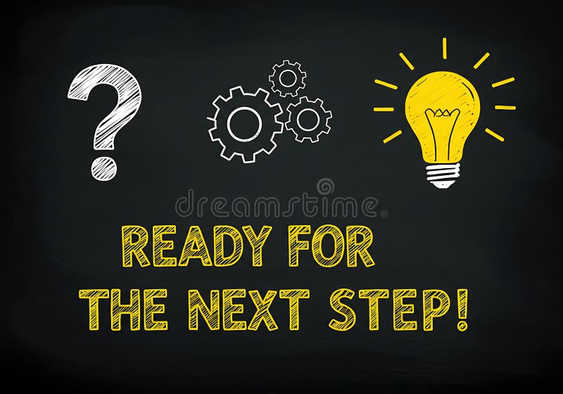 Motivational Chalkboard Design Ready for Next Step Positive Mindset ...