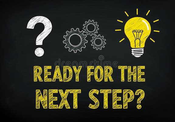 Ready for Next Step Chalkboard Motivational Design for Success Stock ...