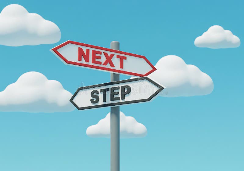 Next Step Directional Arrow Signpost Cartoon Style Illustration Stock ...