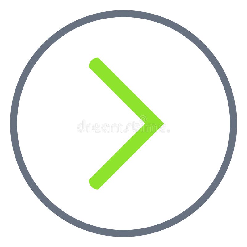 Grey Circle with Green Arrow Symbol Stock Illustration - Illustration ...