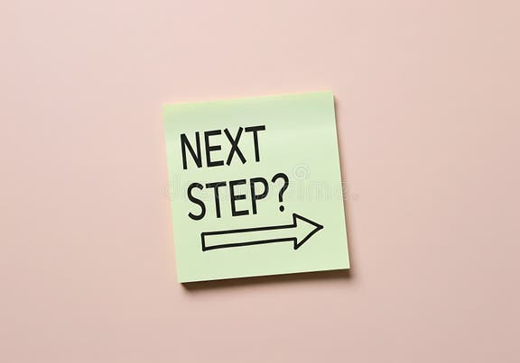 Next Step Inspirational Sticky Note for Goal Setting Stock Illustration ...