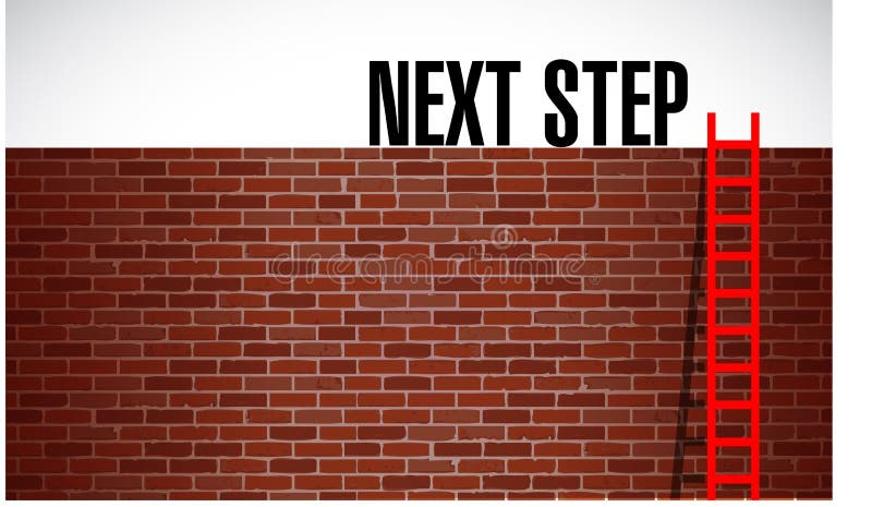 Next Step Over a Wall Illustration Stock Illustration - Illustration of ...