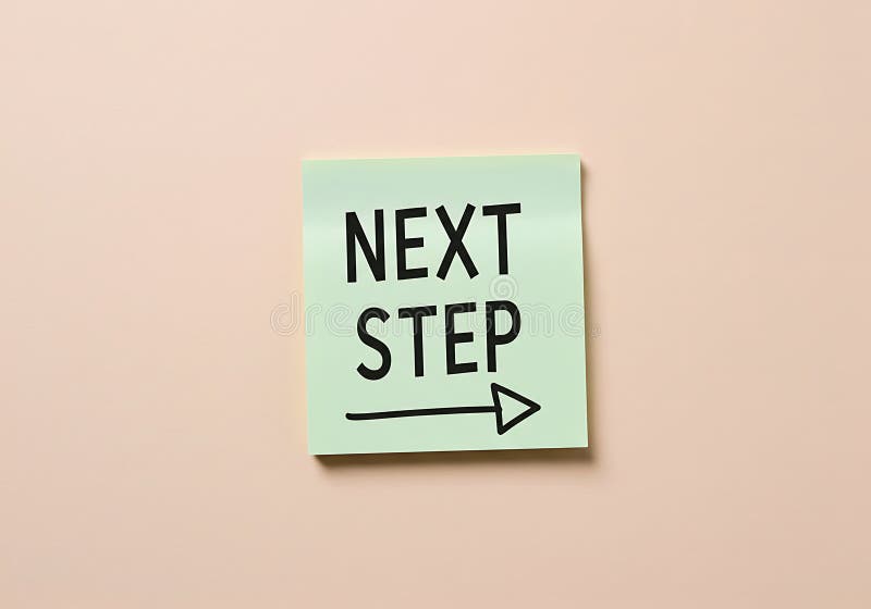 Next Step Reminder Sticky Note for Motivation and Growth Stock ...