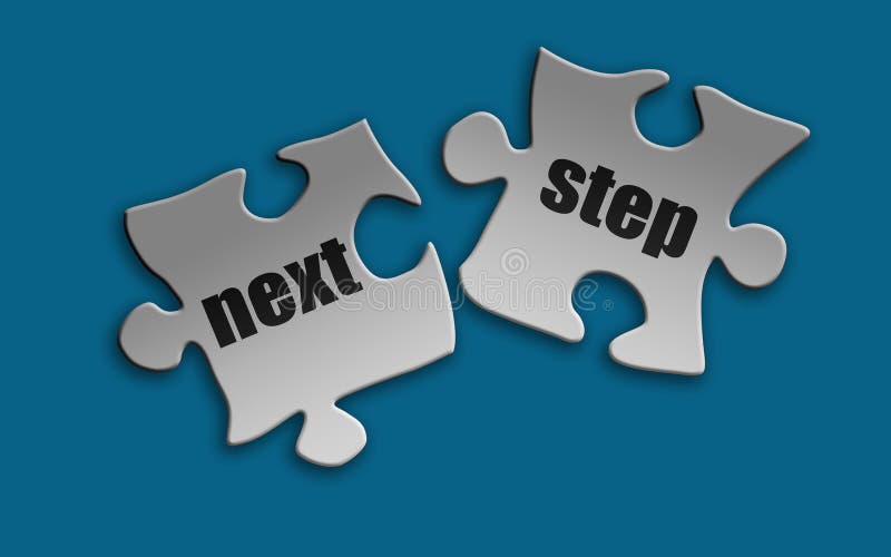 Next Step Word on White Puzzle Stock Illustration - Illustration of ...