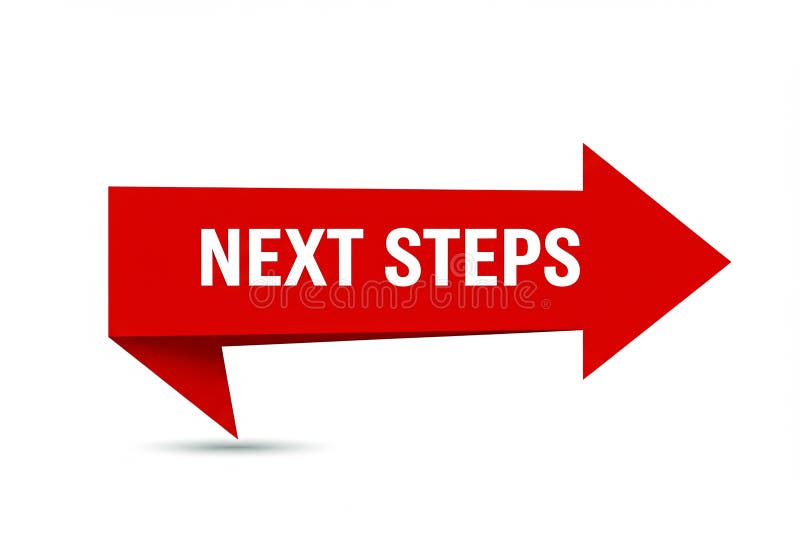 Next Steps Red Arrow Direction Banner Concept Stock Illustration ...