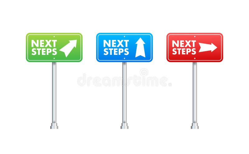 Next Steps Road Sign Illustration. Illustration Vector Graphic Stock ...